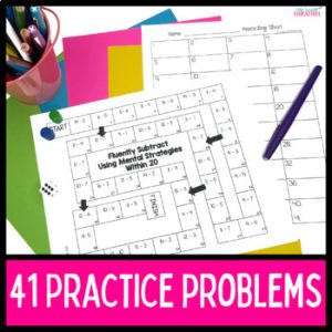 Subtraction within 20 Using Mental Math Strategies Game – 2nd Grade ...