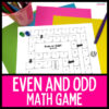 Even & Odd Numbers Board Game Numbers Up To 20 – 2nd Grade Math Review ...