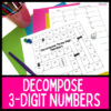 Decomposing Three Digit Numbers Game 2nd Grade Math Activity Center or ...
