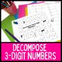 Decomposing Three Digit Numbers Game 2nd Grade Math Activity Center or ...