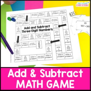 Adding & Subtracting 3 Digit Numbers with Regrouping Game 2nd Grade ...