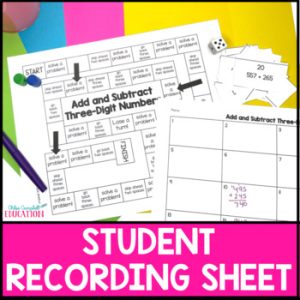 Adding & Subtracting 3 Digit Numbers with Regrouping Game 2nd Grade ...