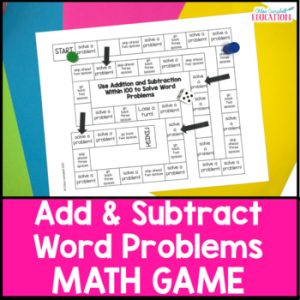 Addition and Subtraction Within 100 Game 2nd Grade One & Two Step Word ...