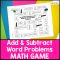 Addition and Subtraction Within 100 Game 2nd Grade One & Two Step Word ...