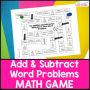 Addition and Subtraction Within 100 Game 2nd Grade One & Two Step Word ...