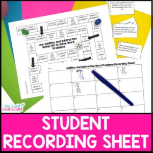 Addition and Subtraction Within 100 Game 2nd Grade One & Two Step Word ...