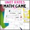 Unit Rate Activity | Unit Rates Math Game | 6th Grade Math Review ...