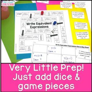 Generate Equivalent Expressions Using Math Properties Game for 6th ...