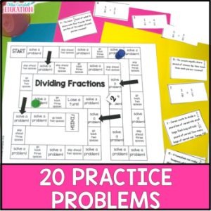 Dividing Fractions Game | Word Problems Dividing Fractions Practice ...
