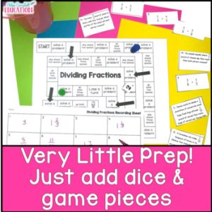 Dividing Fractions Game | Word Problems Dividing Fractions Practice ...