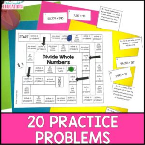 Division Word Problems & Long Division 6th Grade Math Game 2 & 3 Digit ...