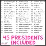 Presidents of the United States Bulletin Board President’s Day ...