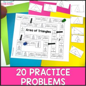 Area of Triangles Hands On Game 6th Grade Math Spiral Review Activity ...