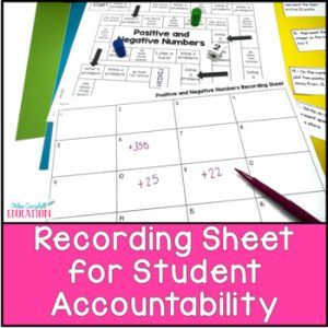 Positive and Negative Integers Game - Writing Integers on a Number Line ...