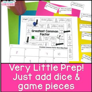 Greatest Common Factor Game - GCF Math Review Activity | Chloe Campbell ...