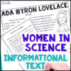 Women’s History Month Reading Passages Women in Science Biographies ...
