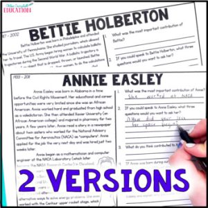 Women’s History Month Reading Passages Women in Science Biographies ...