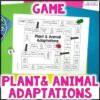 Plant & Animal Adaptations Task Cards Review Activity for 5th Grade ...