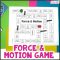 Force and Motion Game Vocabulary Review Practice Balanced and ...