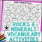 Rocks & Minerals Vocabulary Activities for 4th & 5th Grade Word Search ...