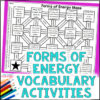 Forms of Energy Maze Worksheet 5th Grade Science Vocabulary Activities ...