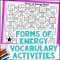 Forms of Energy Maze Worksheet 5th Grade Science Vocabulary Activities ...