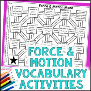Force and Motion Activities – 5th Grade Science Vocabulary – Word ...