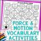 Force and Motion Activities – 5th Grade Science Vocabulary – Word ...