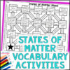 States of Matter Activities – 5th Grade Science Vocabulary – Word ...