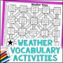 Weather & Climate Vocabulary Activities – Word Search Maze Crossword ...