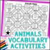 Animals Vocabulary Maze & Activities 4th 5th Grade Animal ...