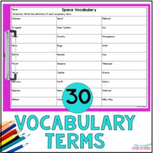 Solar System & Planets Vocabulary Games – Solar System Maze Crossword ...