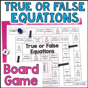 True or False Equations Game Solving Multi Step Equations Partner ...
