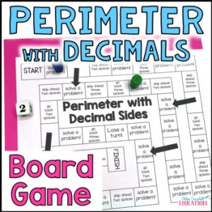 Perimeter Squares & Rectangles Math Board Game Perimeter with Decimals ...