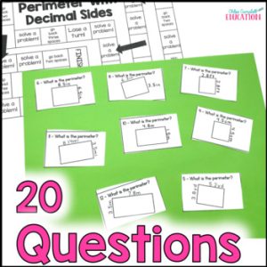Perimeter Squares & Rectangles Math Board Game Perimeter with Decimals ...