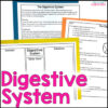 Digestive System Overview Reading Comprehension & Questions Literacy in ...