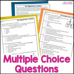 Respiratory System Reading Comprehension Passage Human Body Systems ...