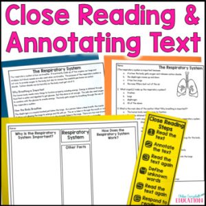 Respiratory System Reading Comprehension Passage Human Body Systems ...