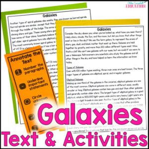 Types of Galaxies Informational Text & Questions Close Read Activity ...