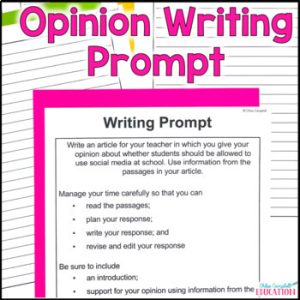 Paired Passages Opinion Writing Prompt - Social Media in the Classroom ...