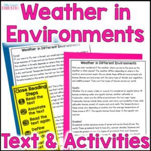 Weather in Environments Biomes Nonfiction Reading Comprehension Passage ...