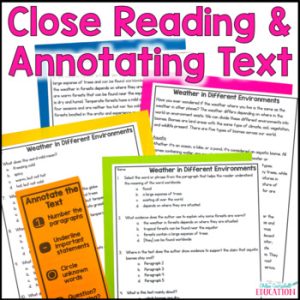 Weather in Environments Biomes Nonfiction Reading Comprehension Passage ...