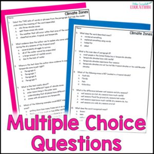 Climate Zones Informational Text & Activities – Science Close Reading ...
