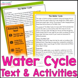 Water Cycle Informational Text – Earth Science Close Reading Passage ...