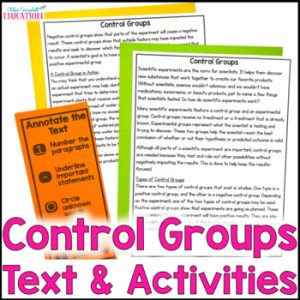 Control Groups Informational Text & Activities | Experiments Close ...