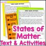 States of Matter Informational Text – Solid Liquid Gas Close Reading ...