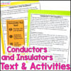Conductors & Insulators Reading Passage & Questions 5th Grade Science ...