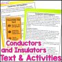 Conductors & Insulators Reading Passage & Questions 5th Grade Science ...