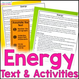 Forms of Energy Reading Passage & Close Read Types of Energy No Prep ...
