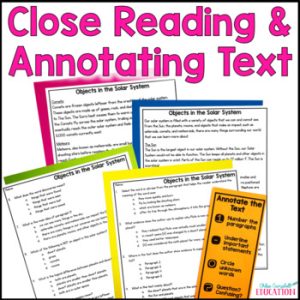 Planets & Other Objects in Space Solar System Close Reading Passage ...